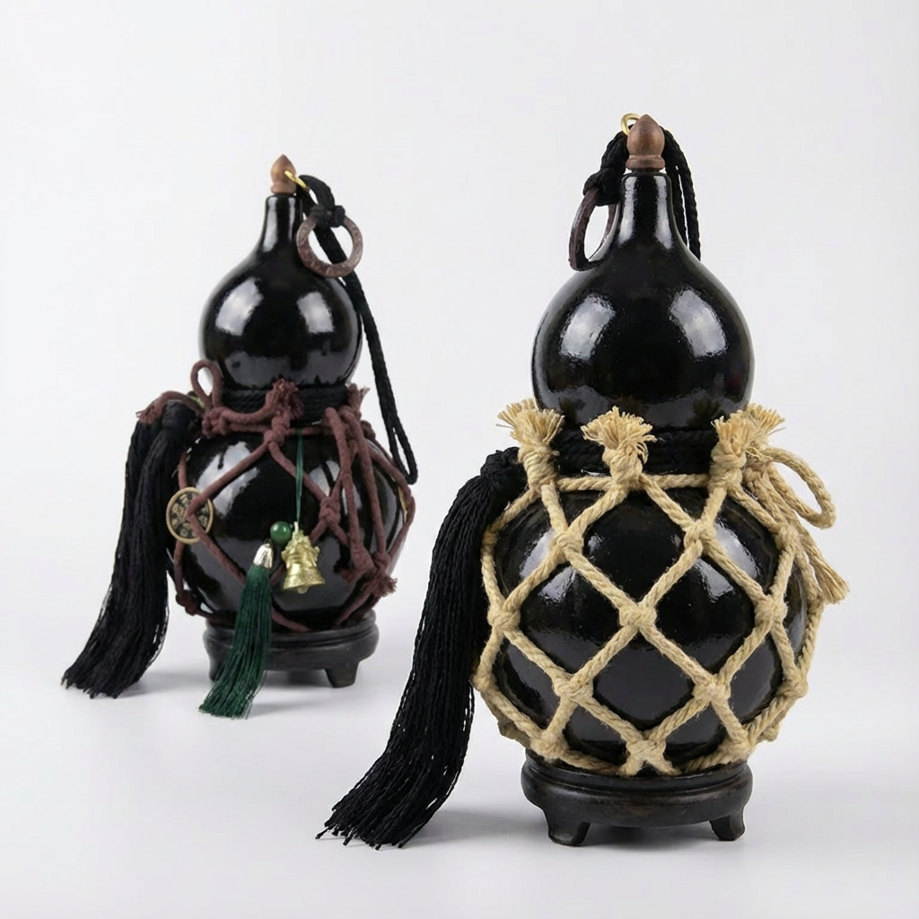 Handcrafted Urushi Lacquer Drinking Gourd Bottle – Black – Ember Oldways
